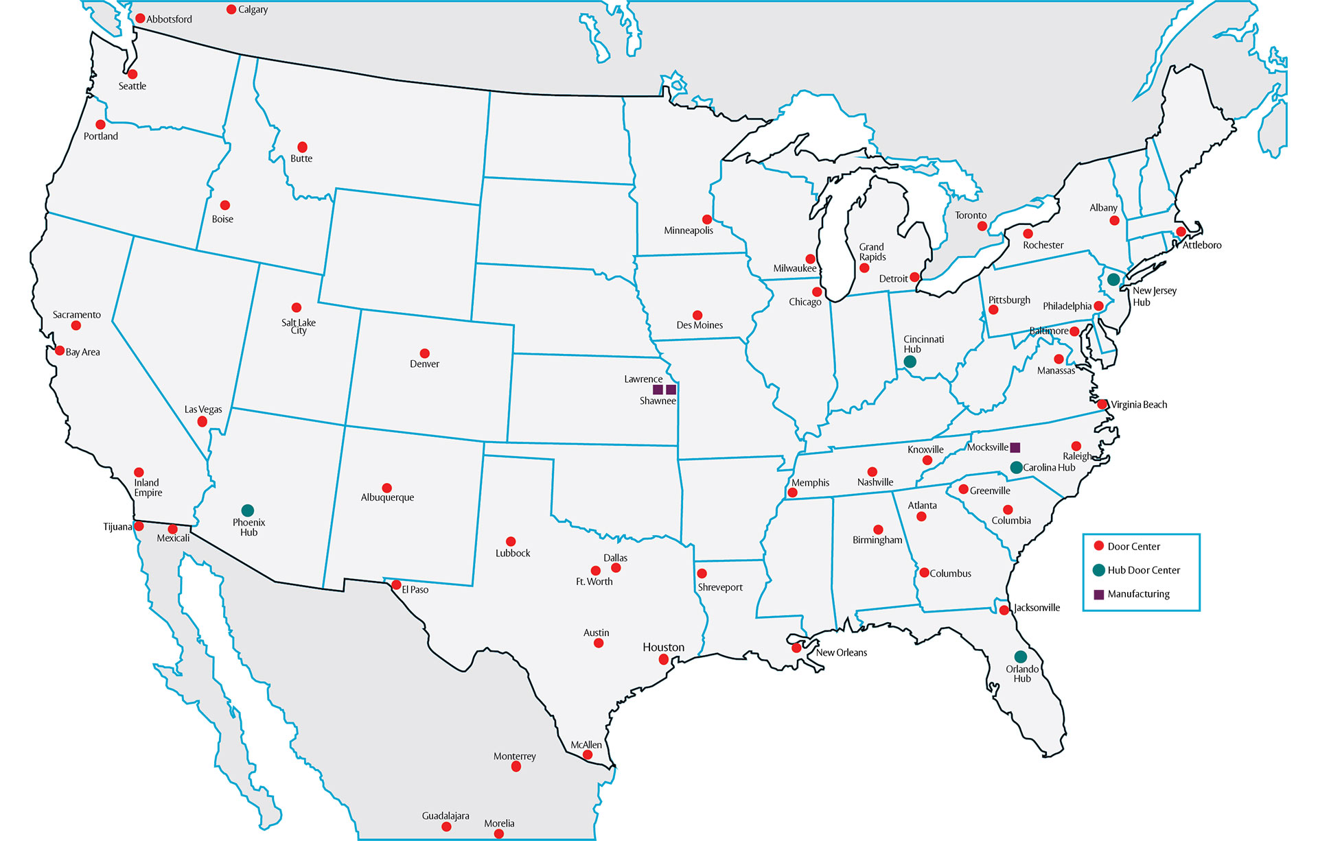 Locations: Door Centers, Manufacturing Facilities, & Headquarters | Amarr®